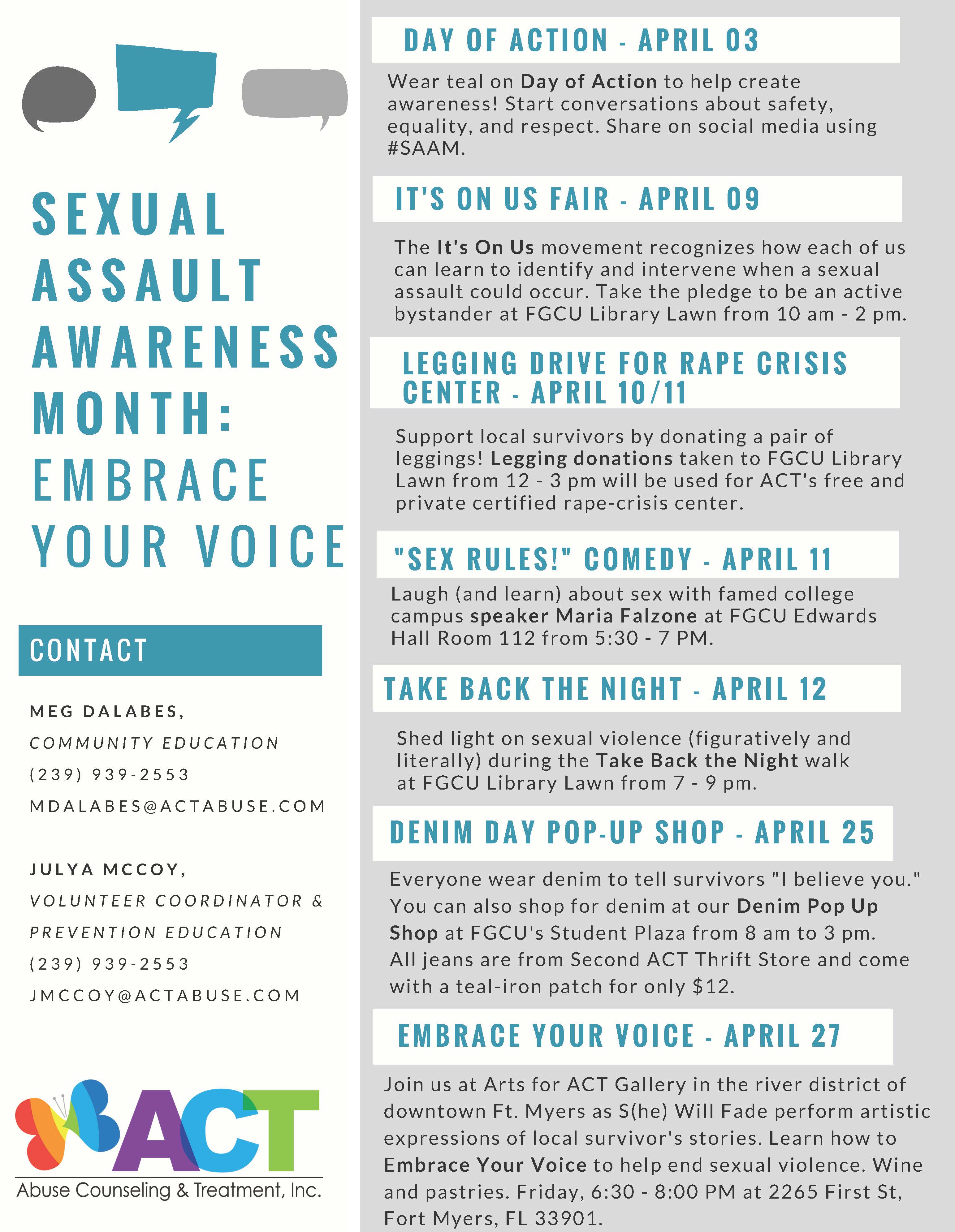 1. SAAM 2018 Calendar